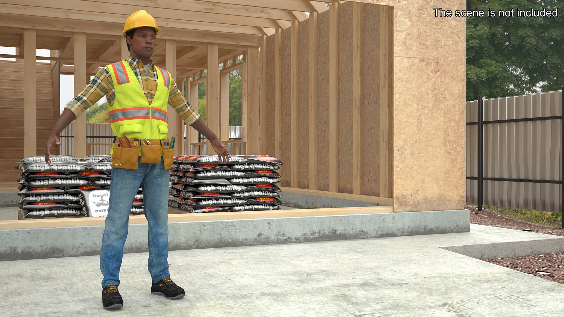 Construction Worker A-Pose Fur Model - TurboSquid 2280203