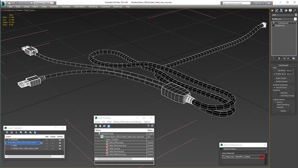 Braided nylon usb double 3D model - TurboSquid 1685069