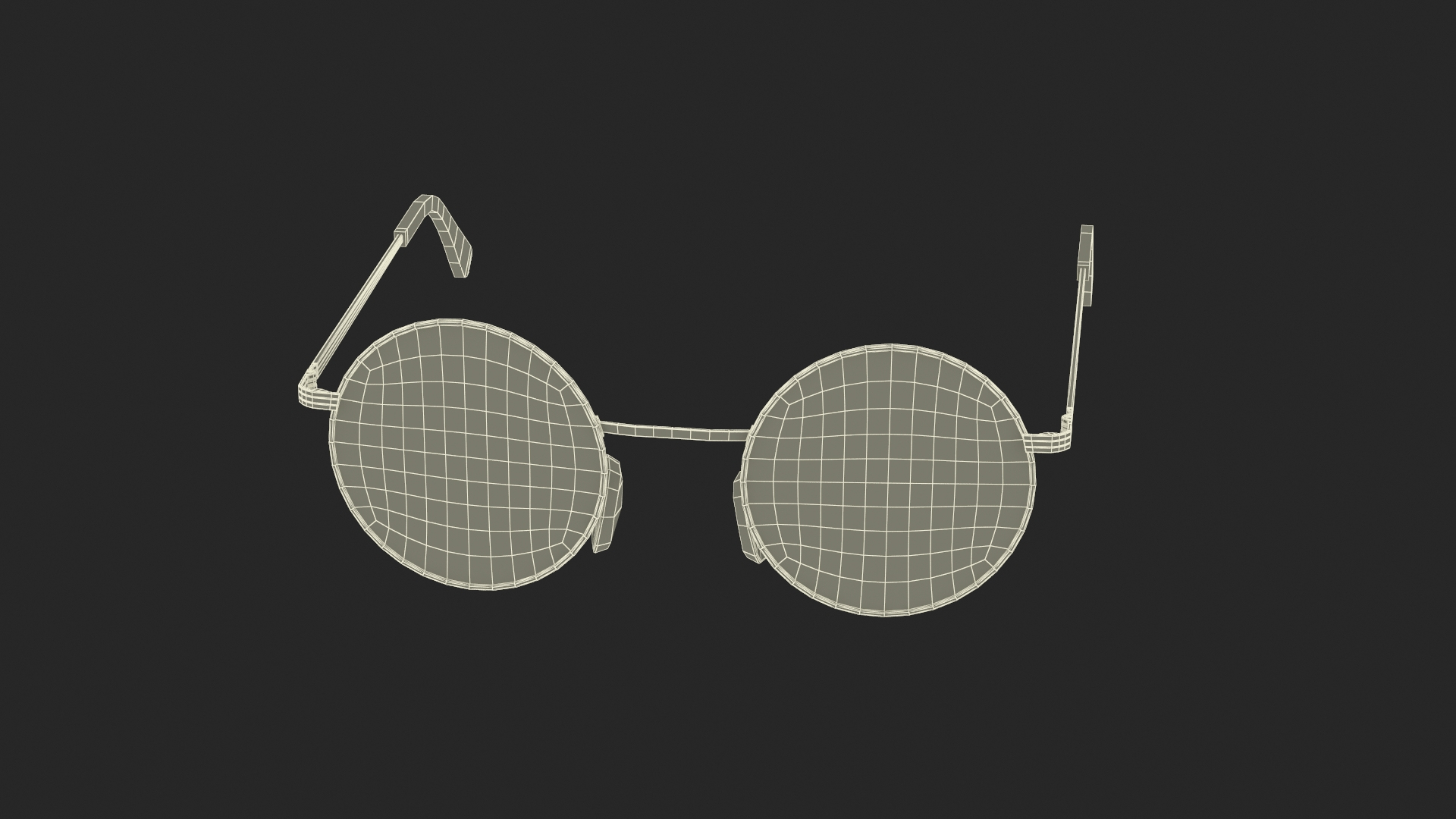 3D Round Circle Golden Frame Red Lens Glasses Model - TurboSquid 2140334