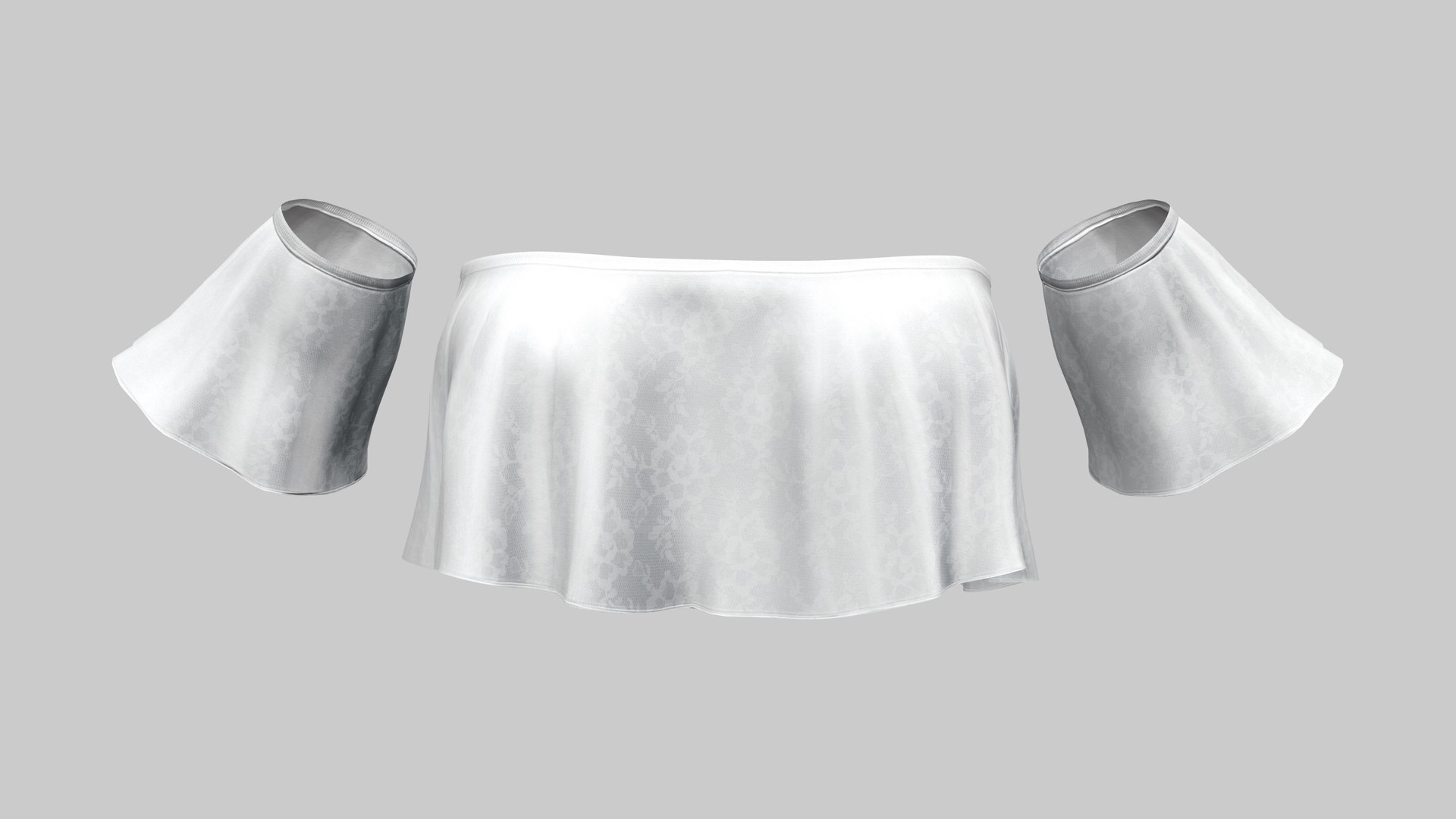 3D Strapless Flare Top with Separate Sleeves - TurboSquid 1948122