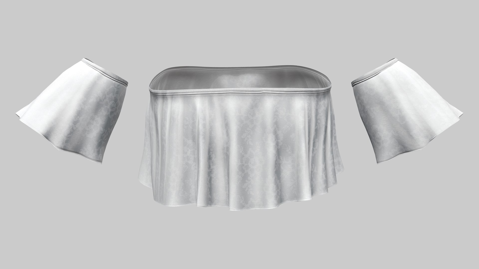 3D Strapless Flare Top with Separate Sleeves - TurboSquid 1948122