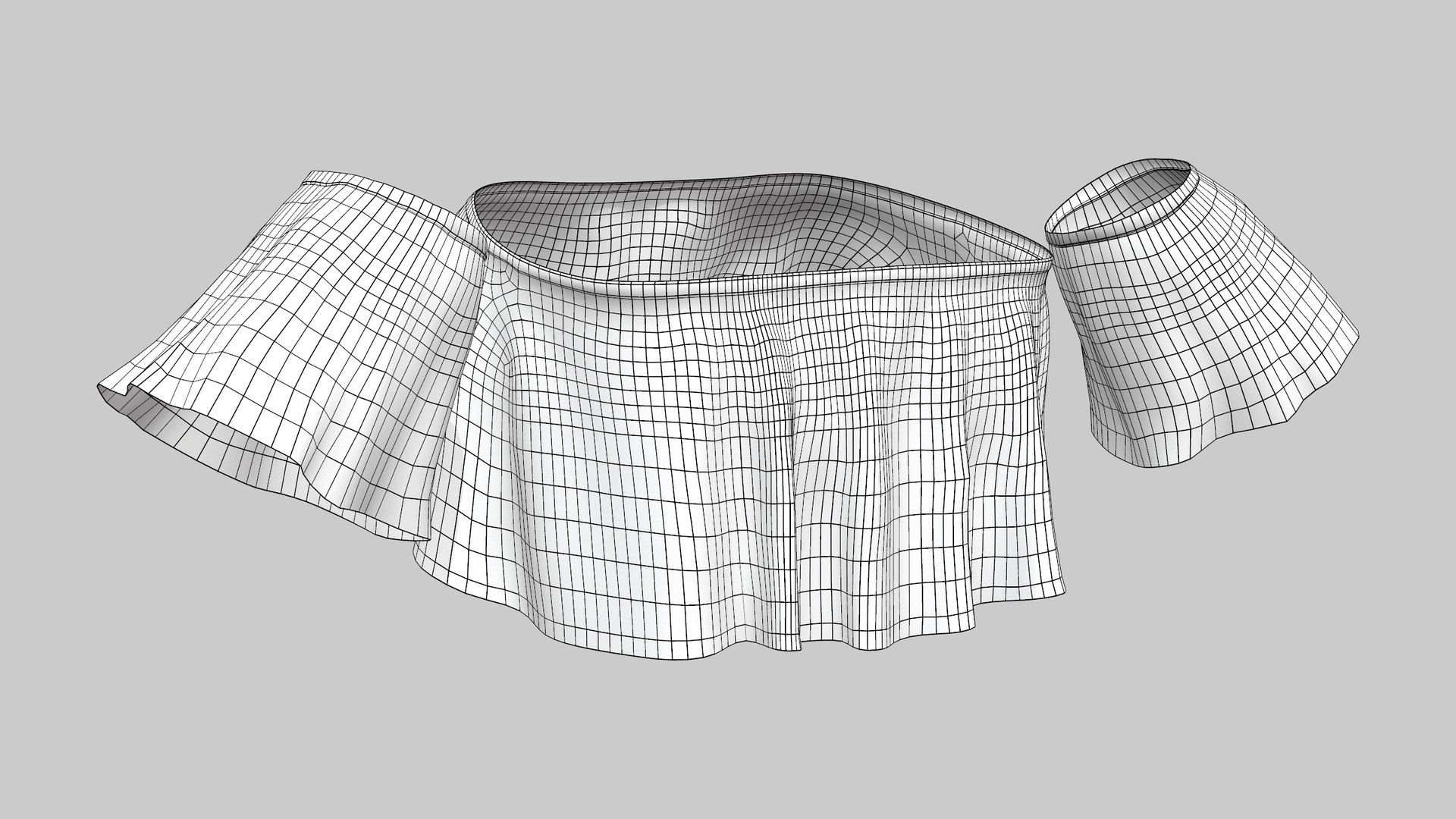 3D Strapless Flare Top with Separate Sleeves - TurboSquid 1948122