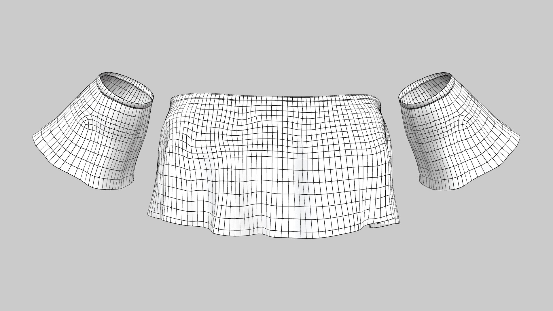 3D Strapless Flare Top with Separate Sleeves - TurboSquid 1948122