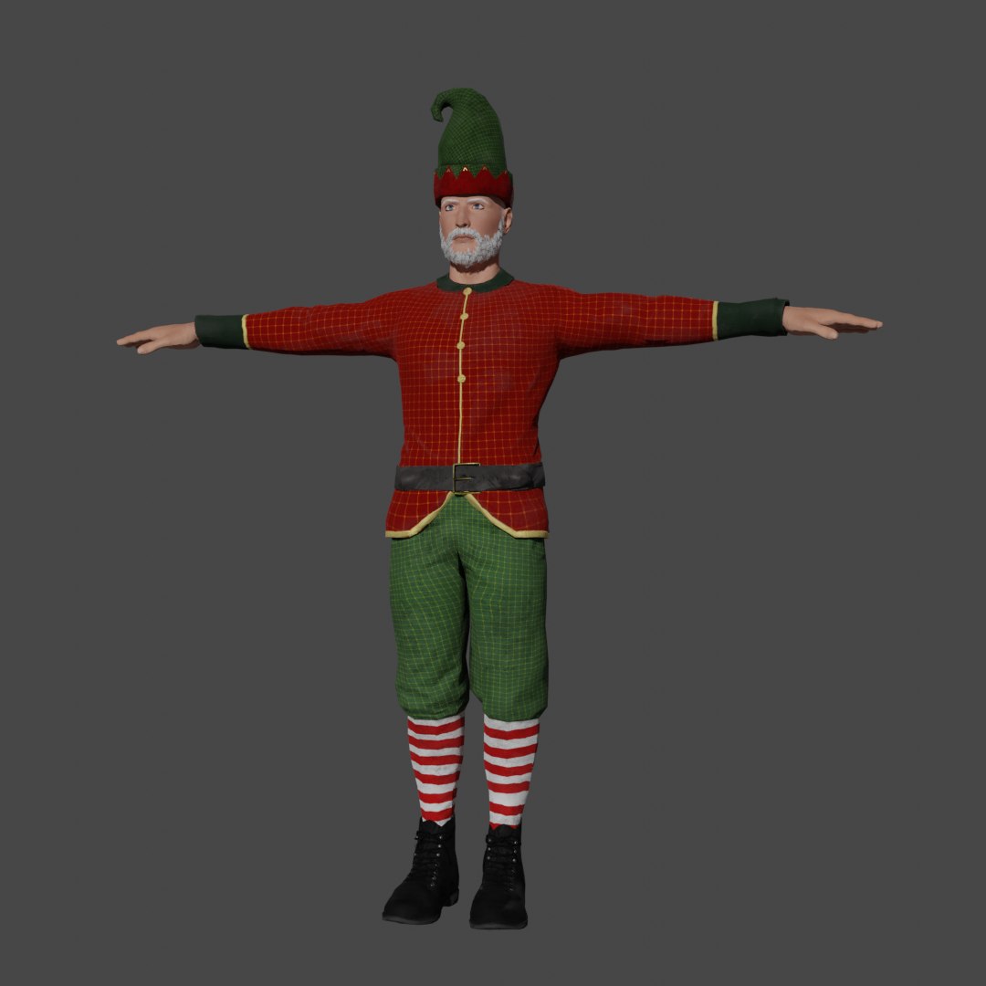 Man Holiday Elf Low-poly 3D Model - TurboSquid 1666711