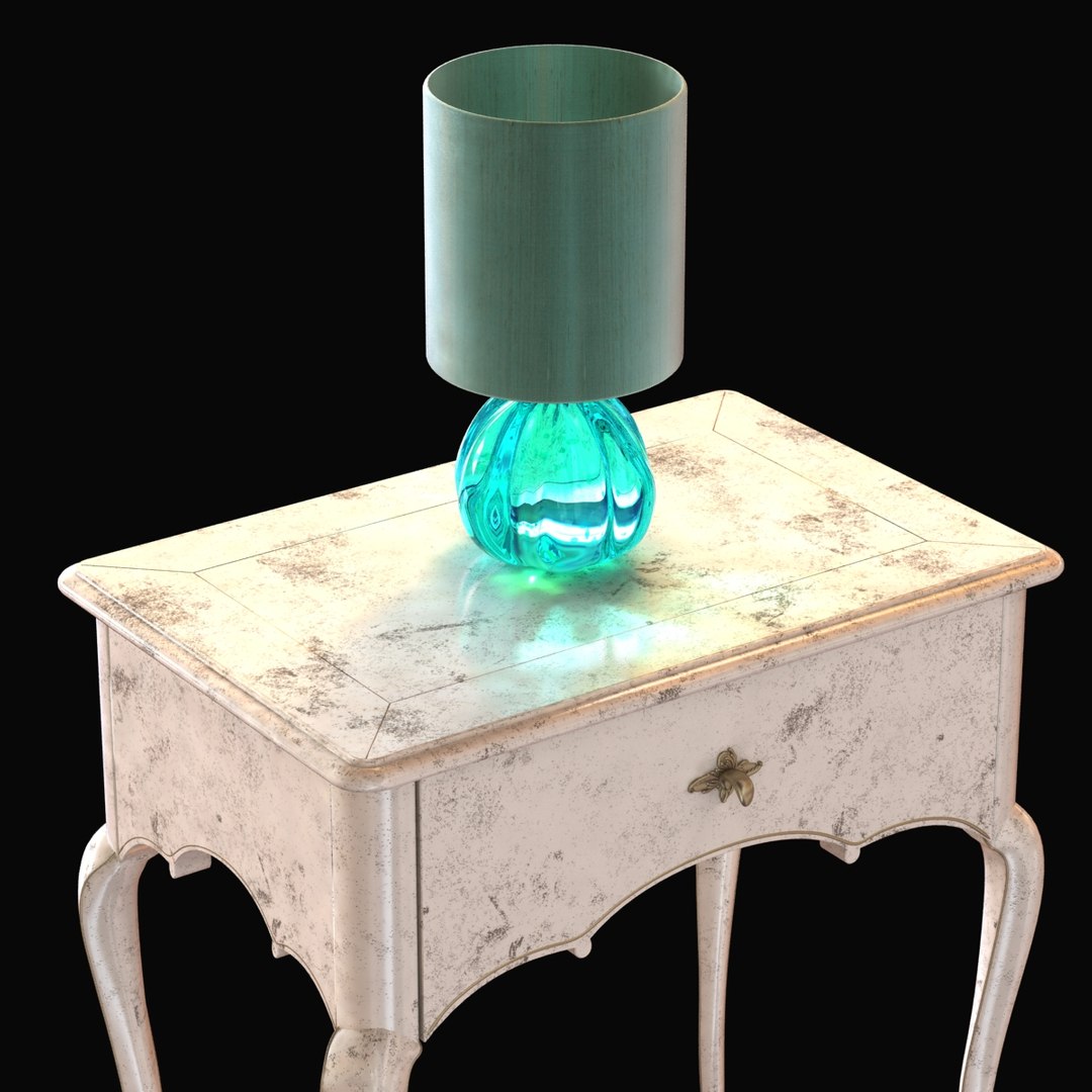 3d Lamp Table Emerald Bedside Model