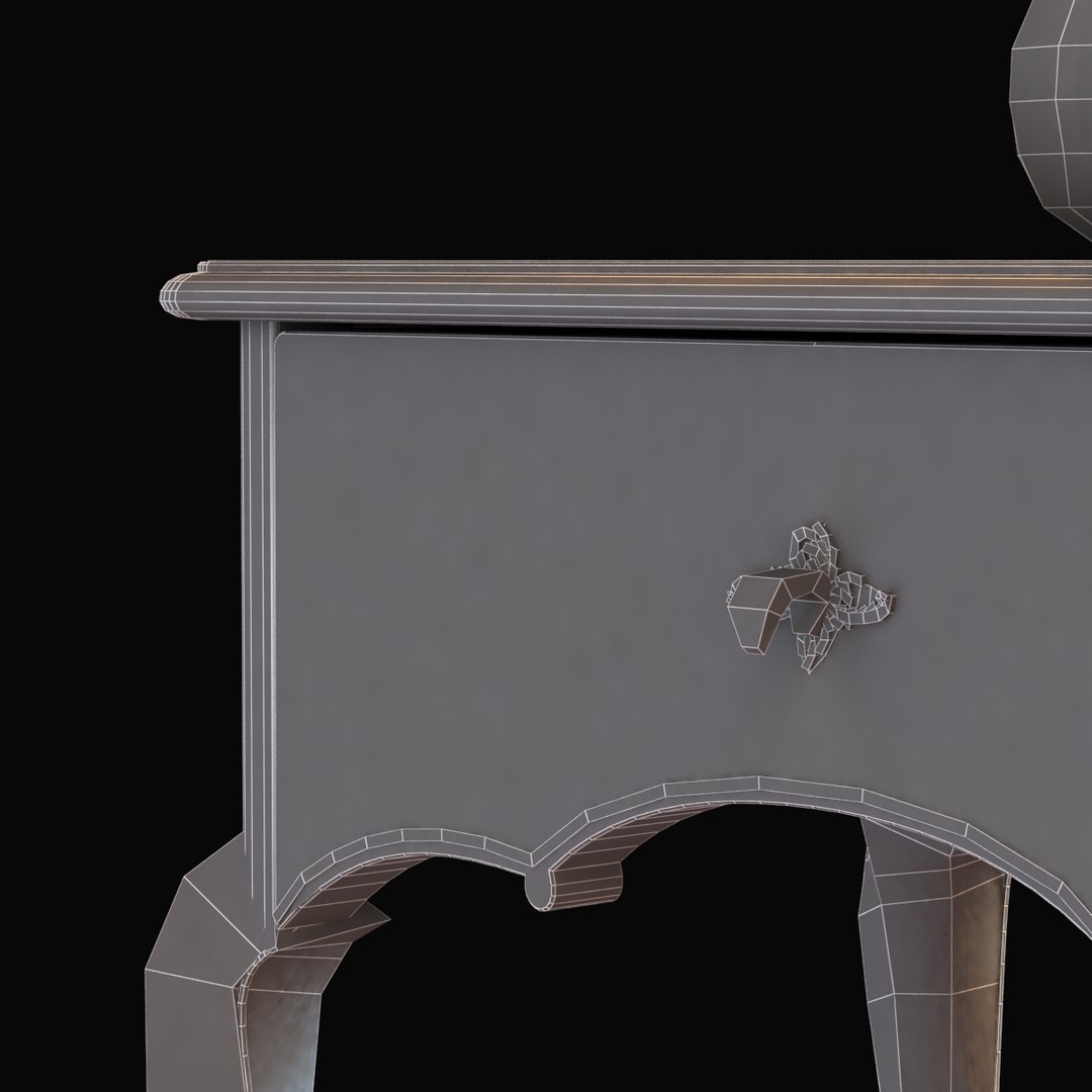 3d Lamp Table Emerald Bedside Model