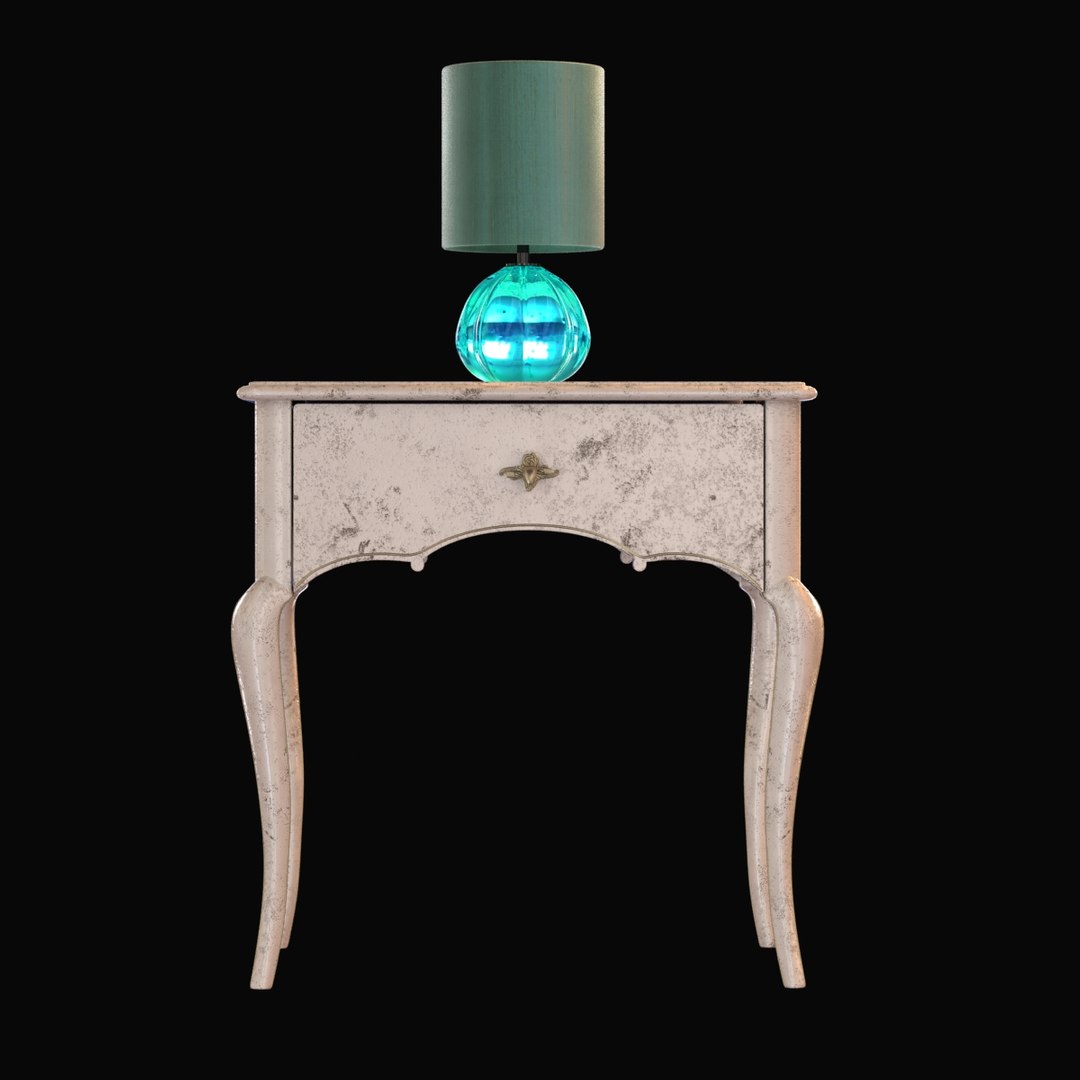 3d Lamp Table Emerald Bedside Model