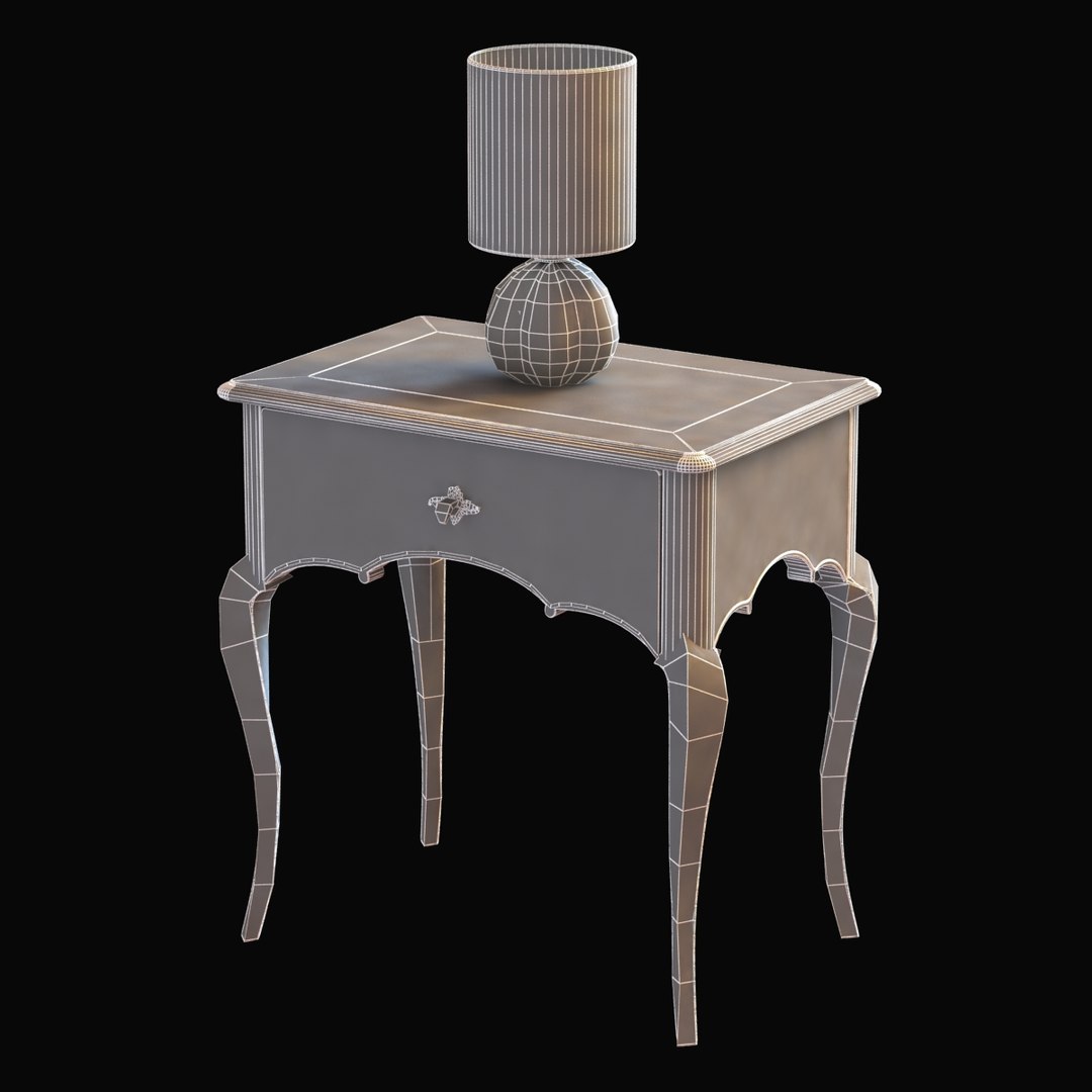 3d Lamp Table Emerald Bedside Model
