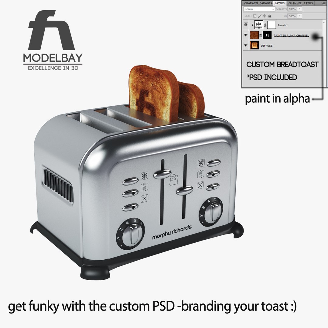 morphy richards accents toaster 3d max