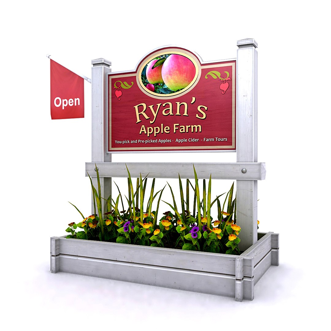 Farm Sign 3D Model - TurboSquid 1277923