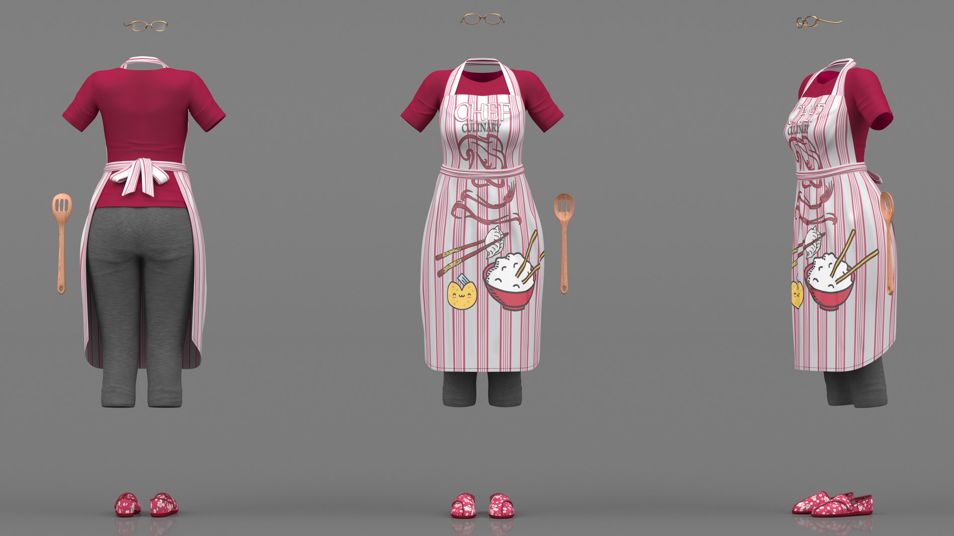 Clothes Set Kitchen Style 3D model - TurboSquid 2088447