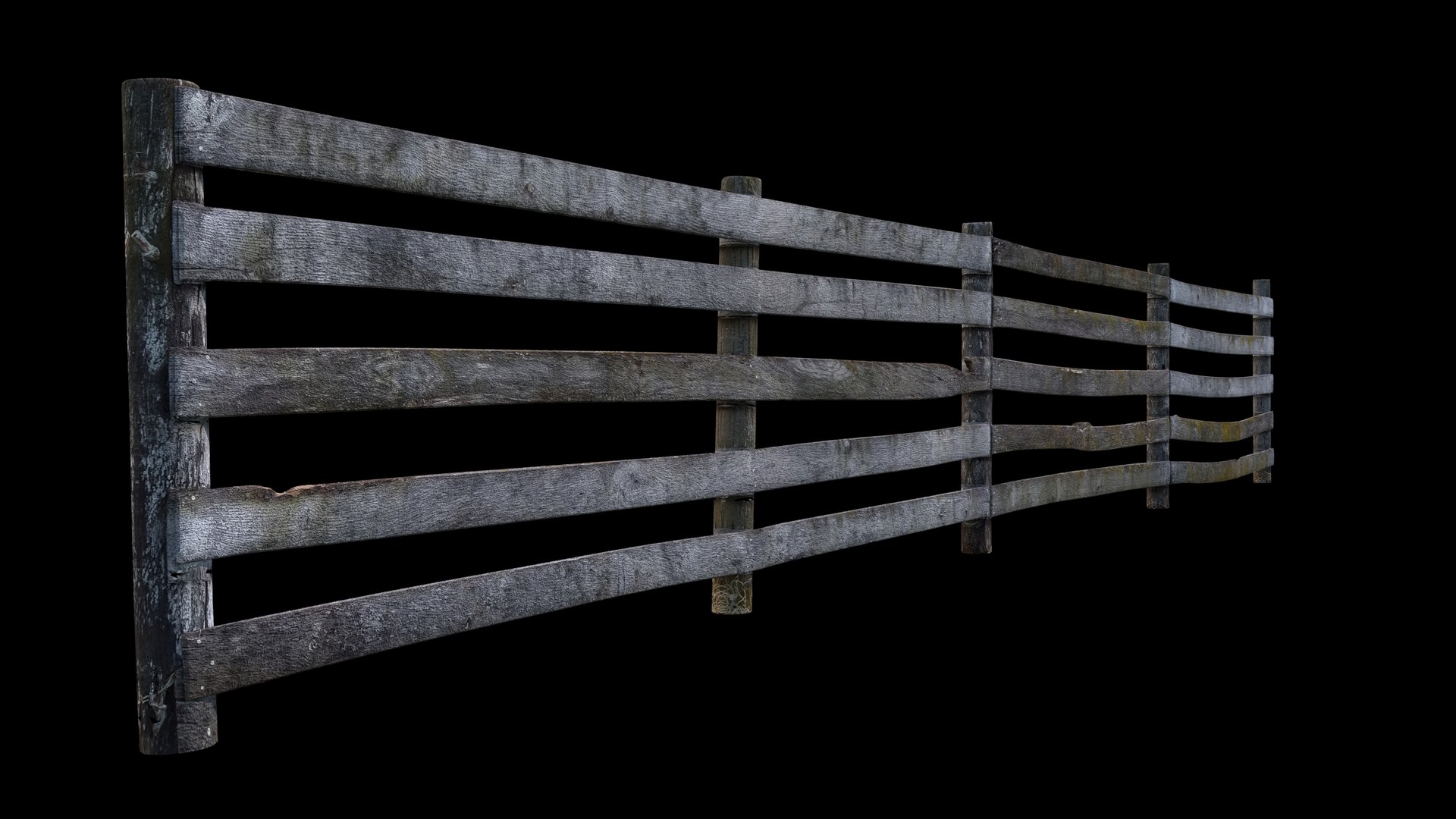 3D Old Farm Fence - TurboSquid 1963596