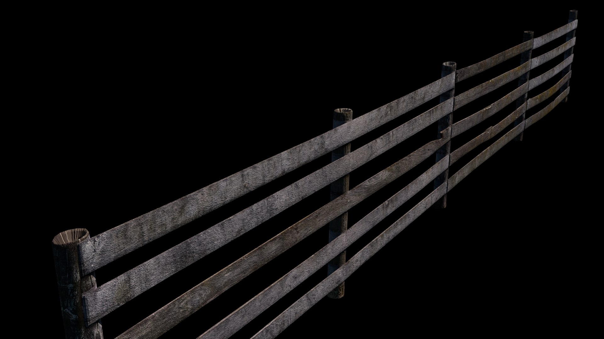 3D Old Farm Fence - TurboSquid 1963596