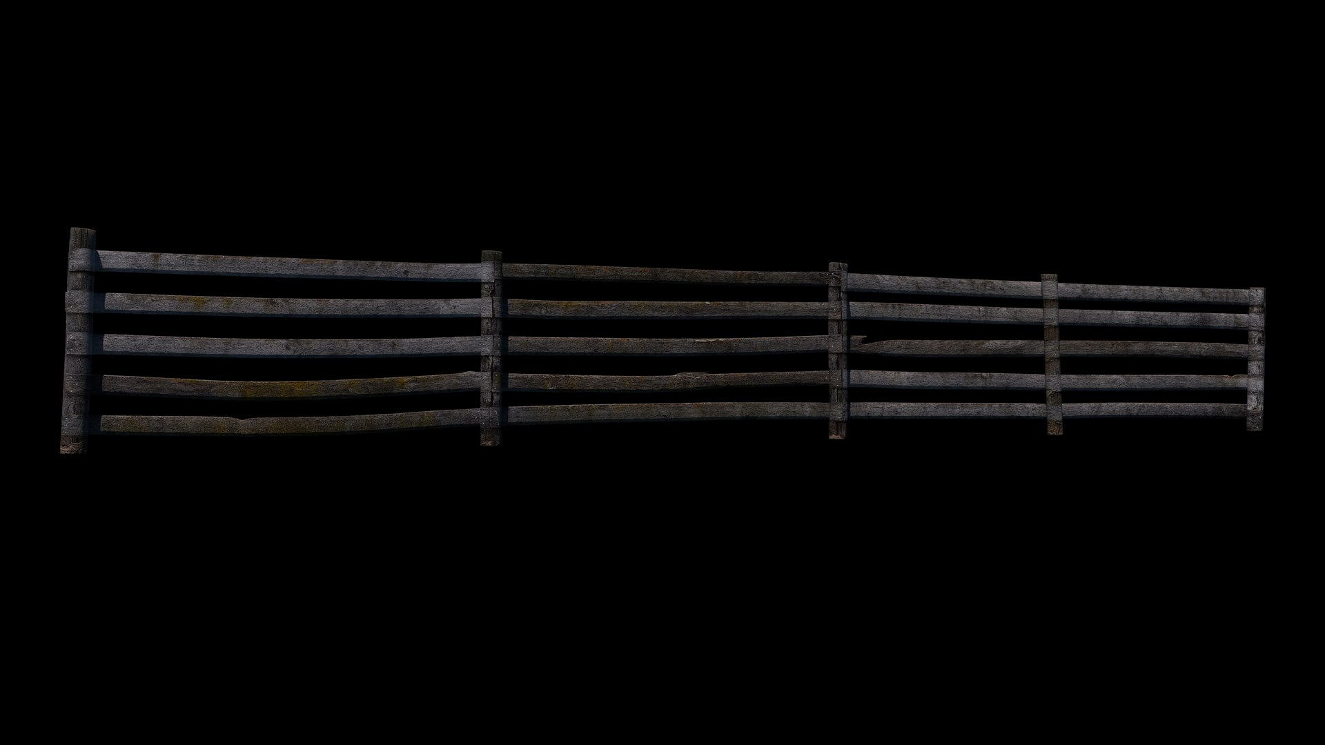 3D Old Farm Fence - TurboSquid 1963596