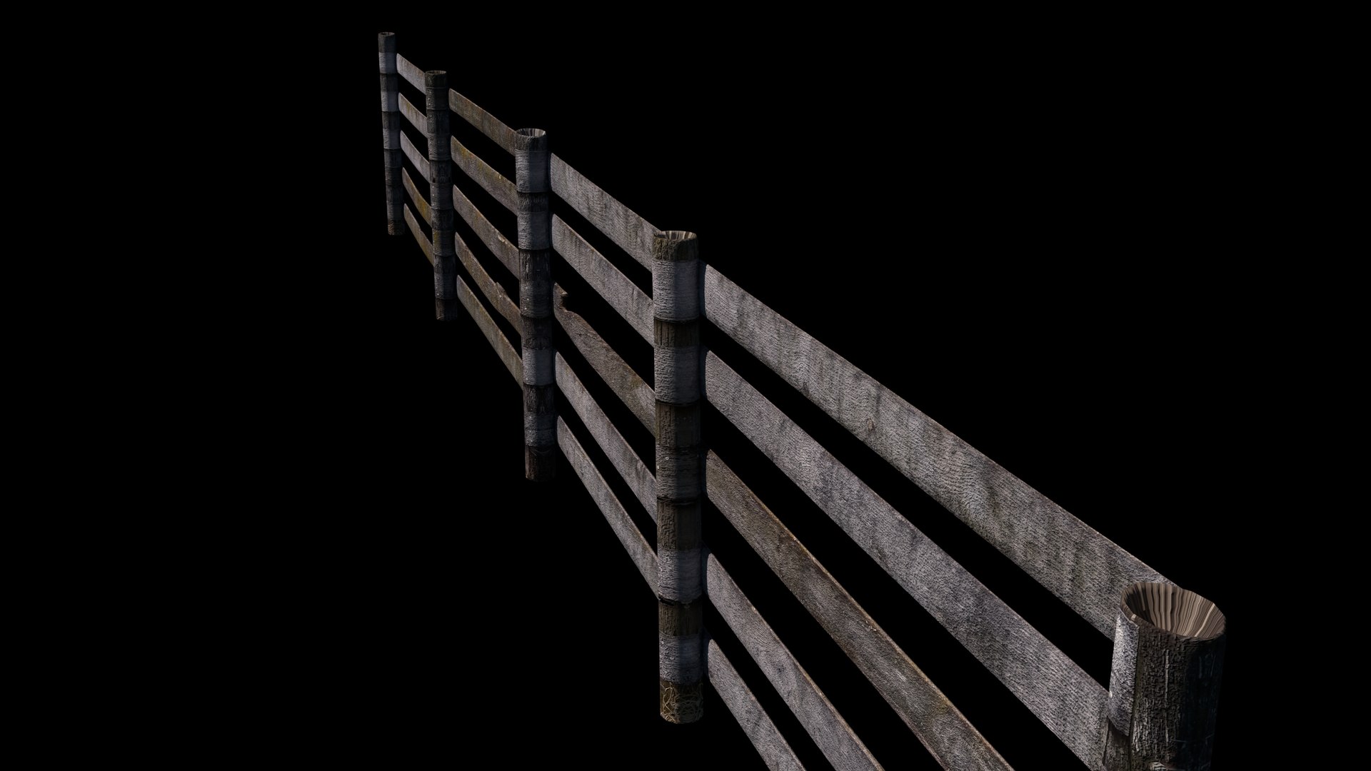 3D Old Farm Fence - TurboSquid 1963596
