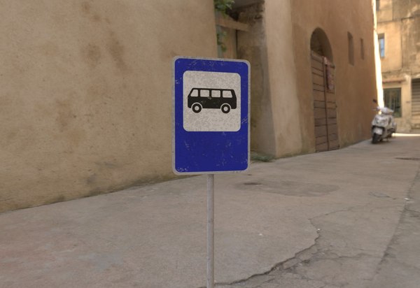 Bus Stop Sign Model 3D - TurboSquid 1820460