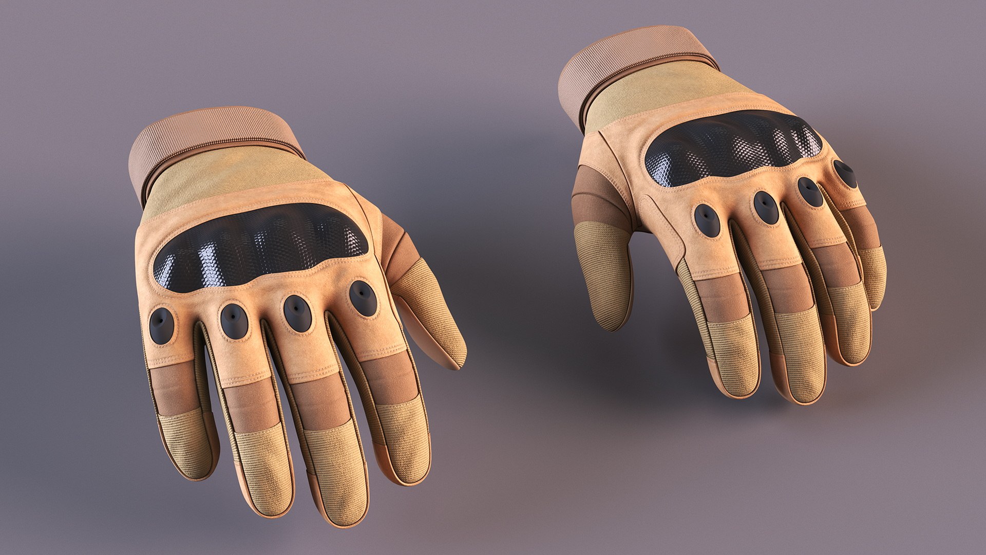 3D model Shockproof Gloves Brown Fur Rigged for Maya - TurboSquid 2151242