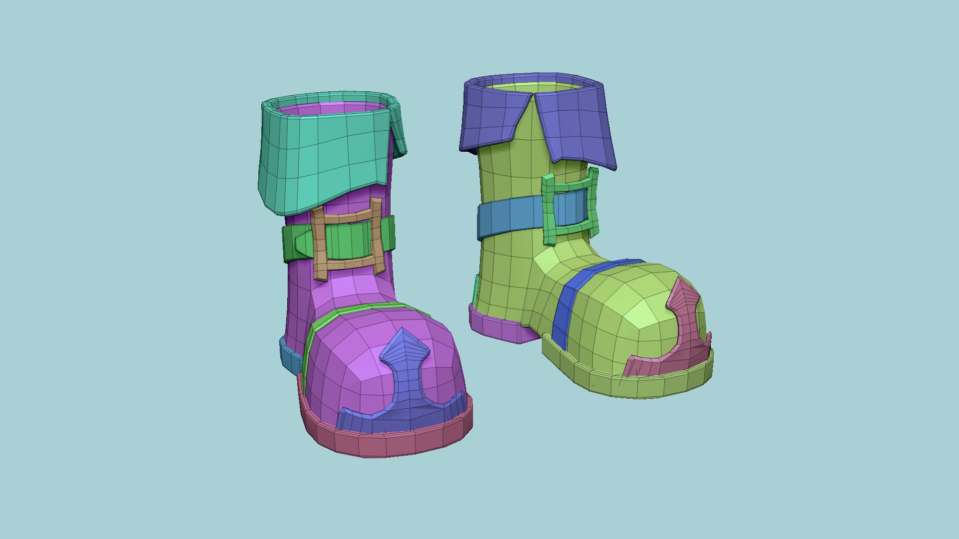 Medieval Boots A02 Brown Bronze - Fantasy Character Design Model ...