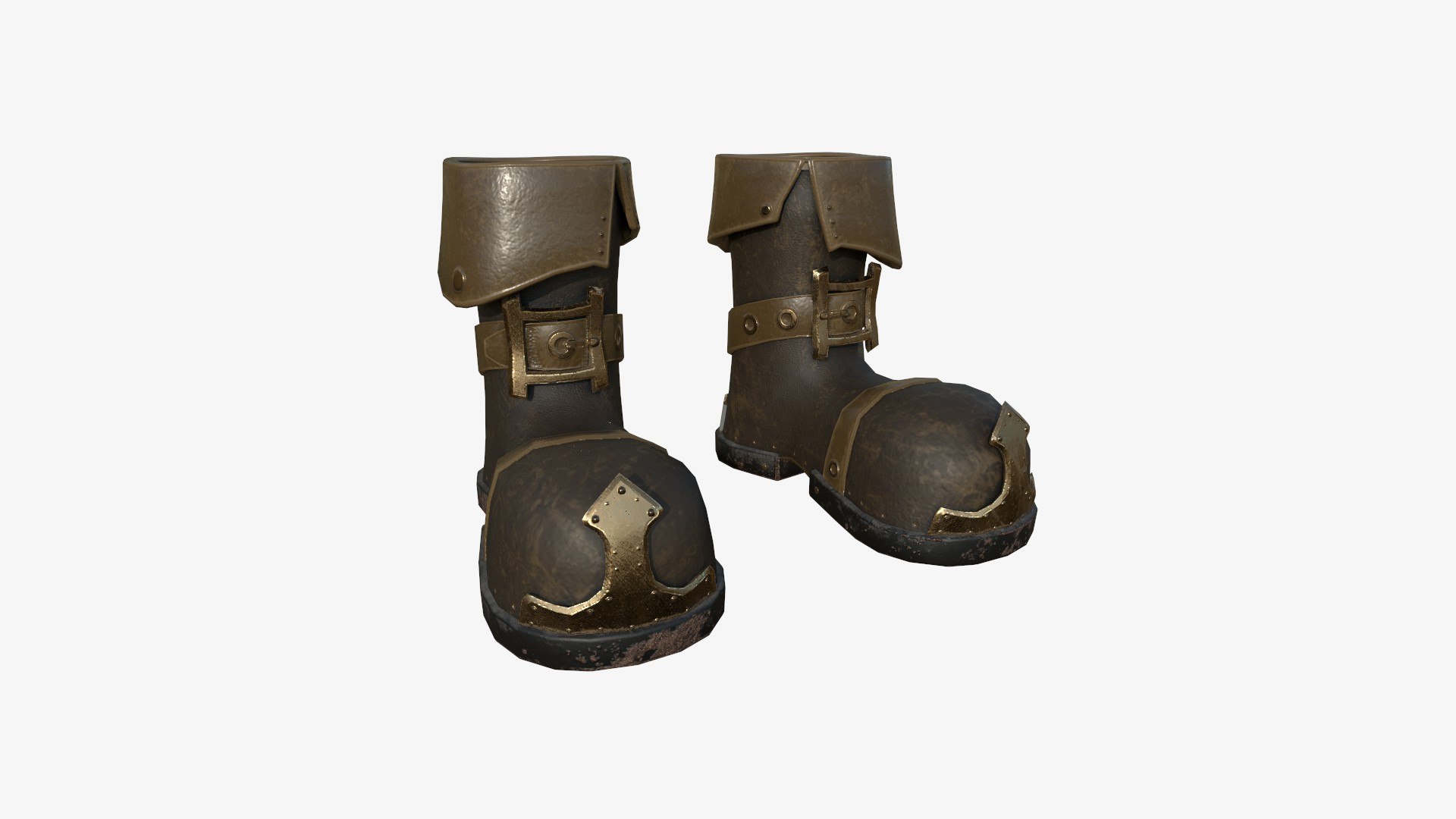 Medieval Boots A02 Brown Bronze - Fantasy Character Design Model ...