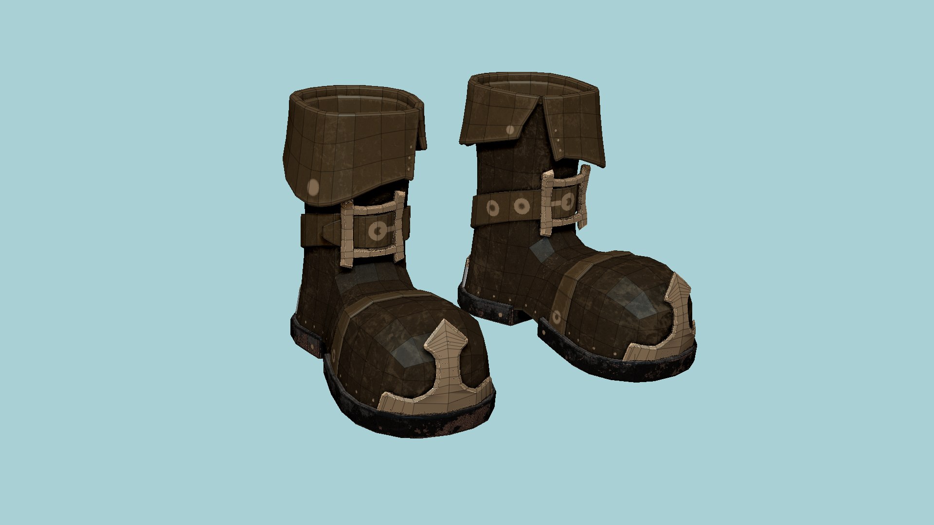 Medieval Boots A02 Brown Bronze - Fantasy Character Design Model ...