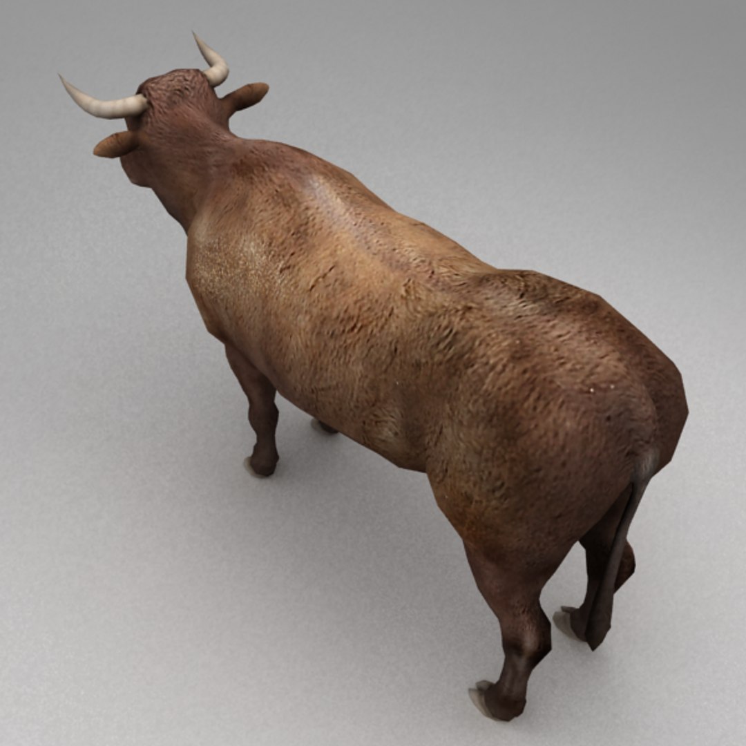 3d rigged bull animation walk