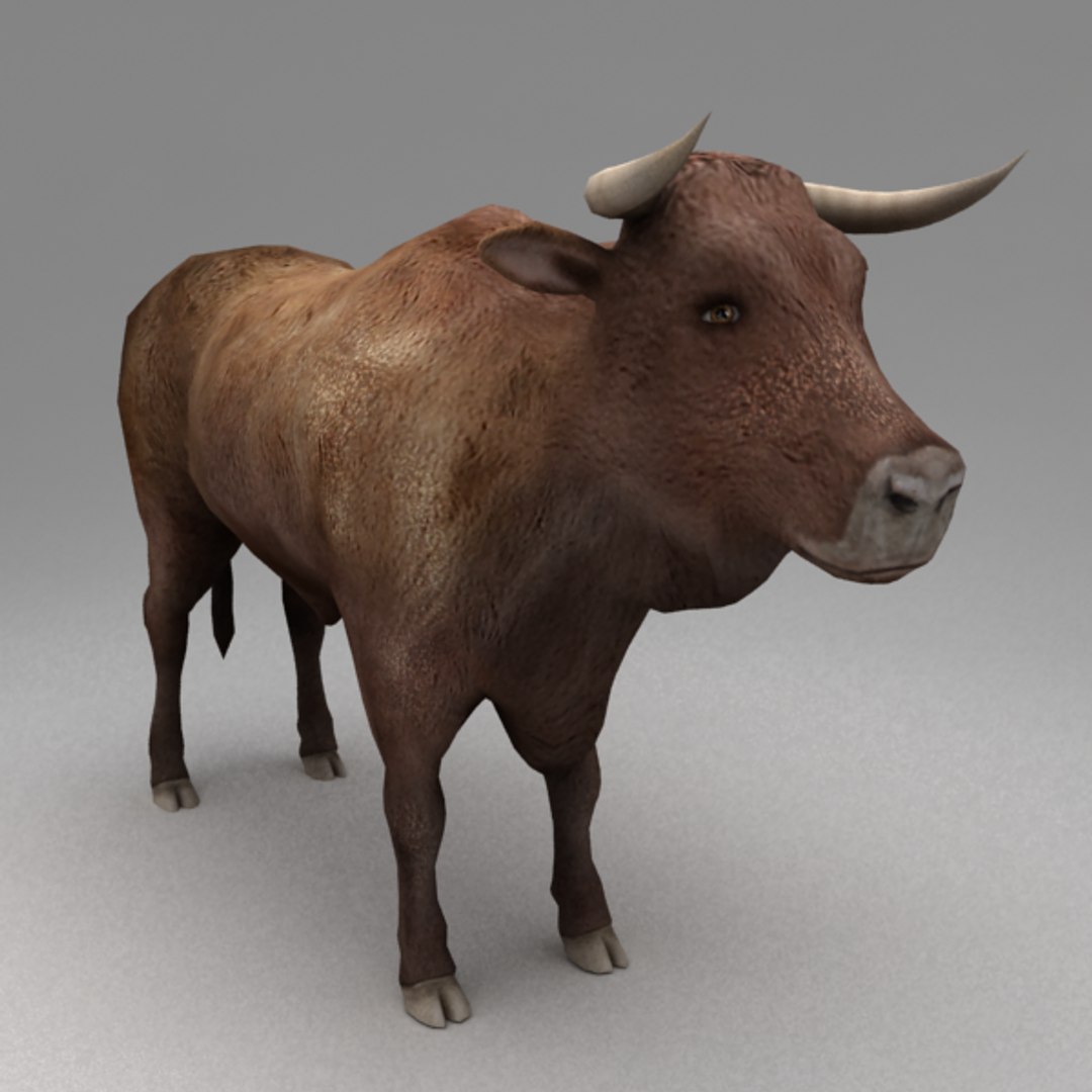 3d rigged bull animation walk