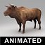 3d rigged bull animation walk