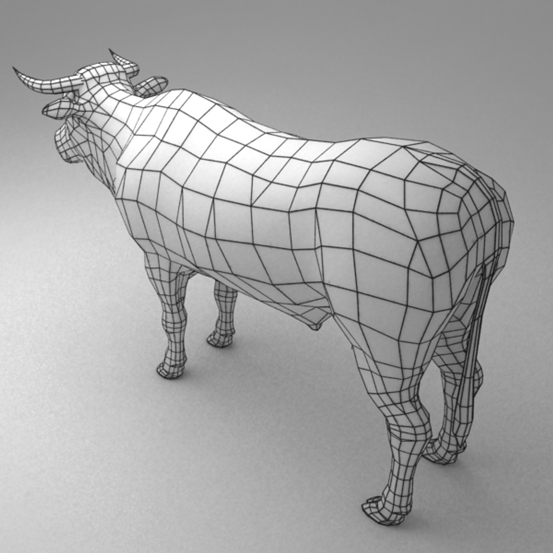 3d rigged bull animation walk