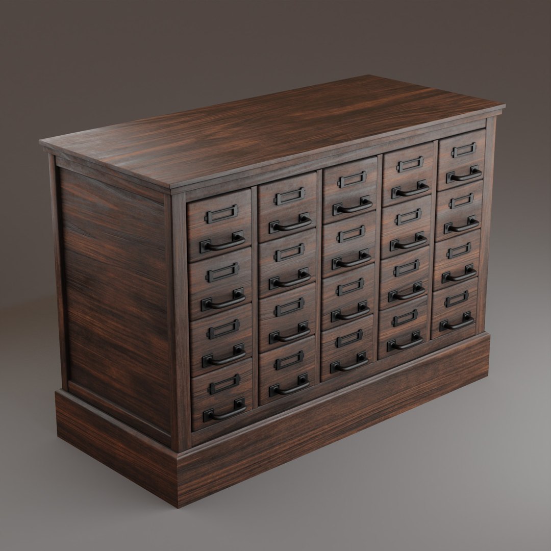 Card Catalog Drawer Medium 3D - TurboSquid 2179542