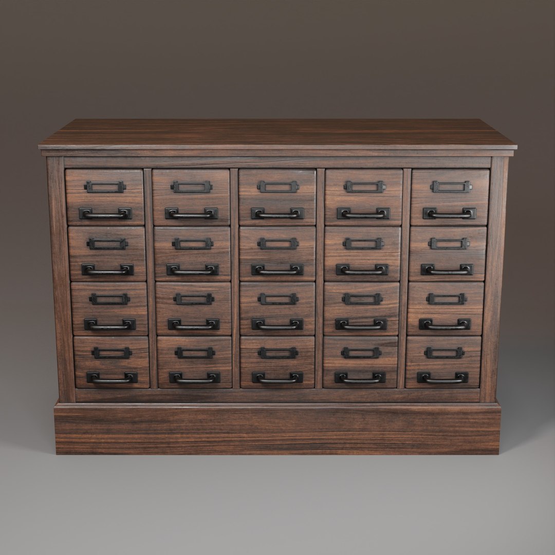 Card Catalog Drawer Medium 3D - TurboSquid 2179542