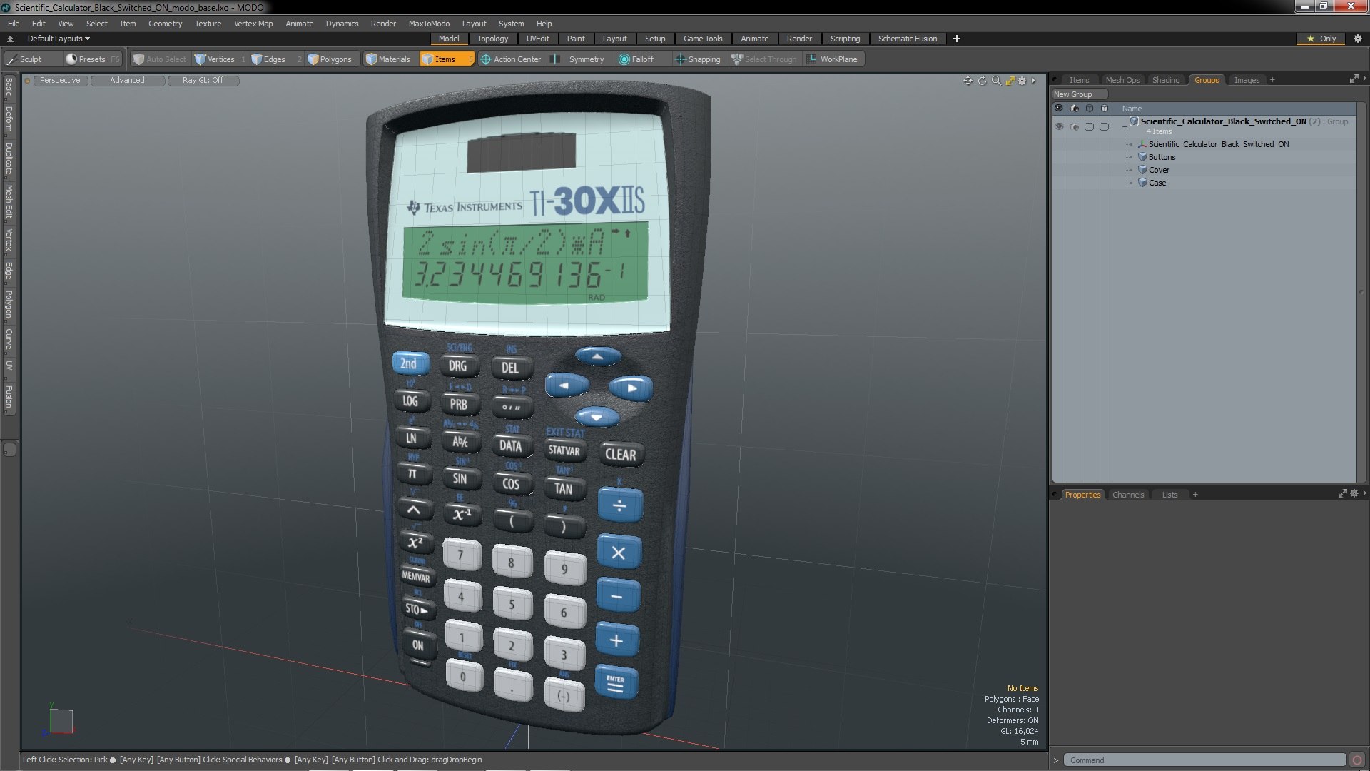 Scientific Calculator Black Switched ON 3D model - TurboSquid 2149122