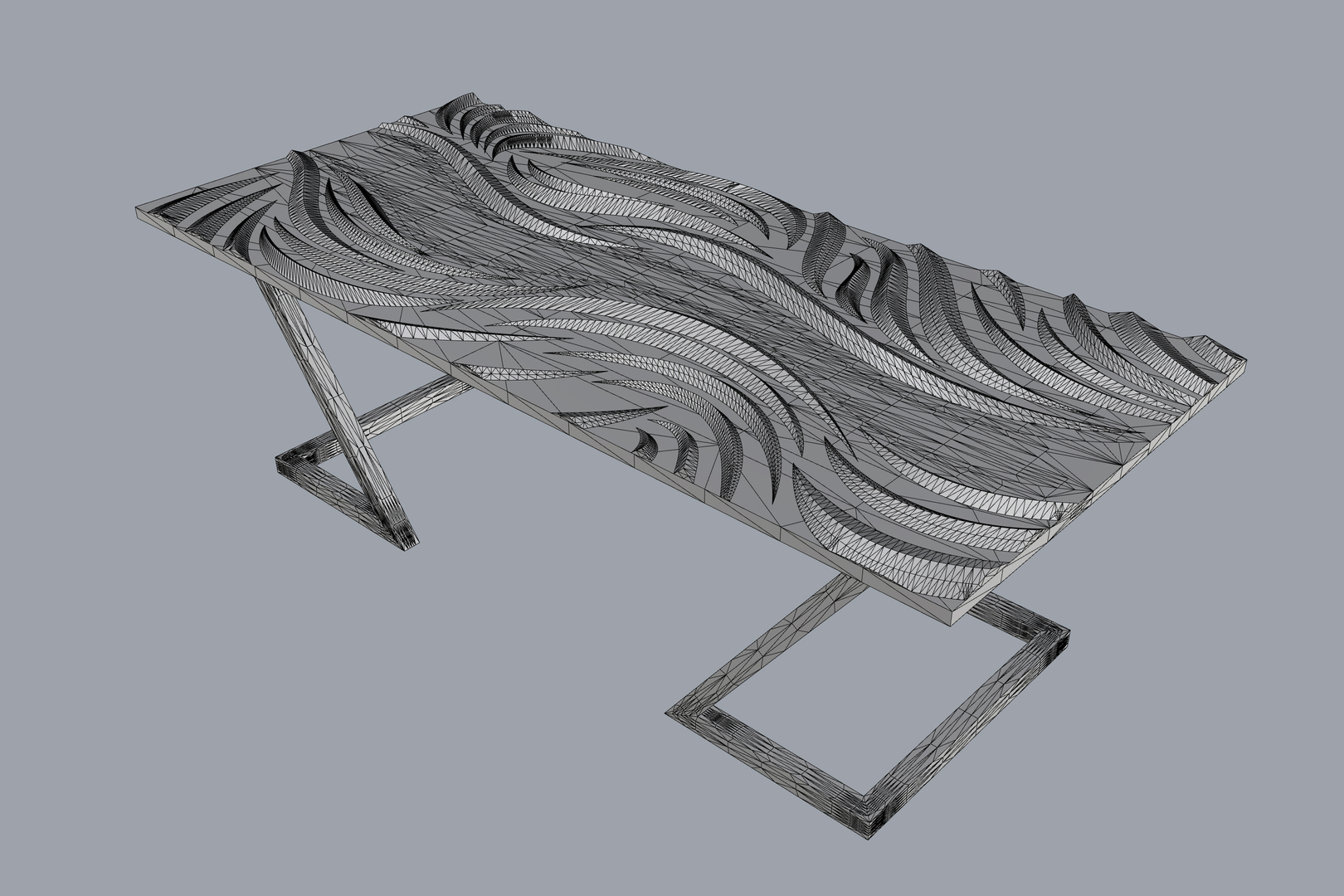 3D Modern 3D Waves Table - TurboSquid 1893234