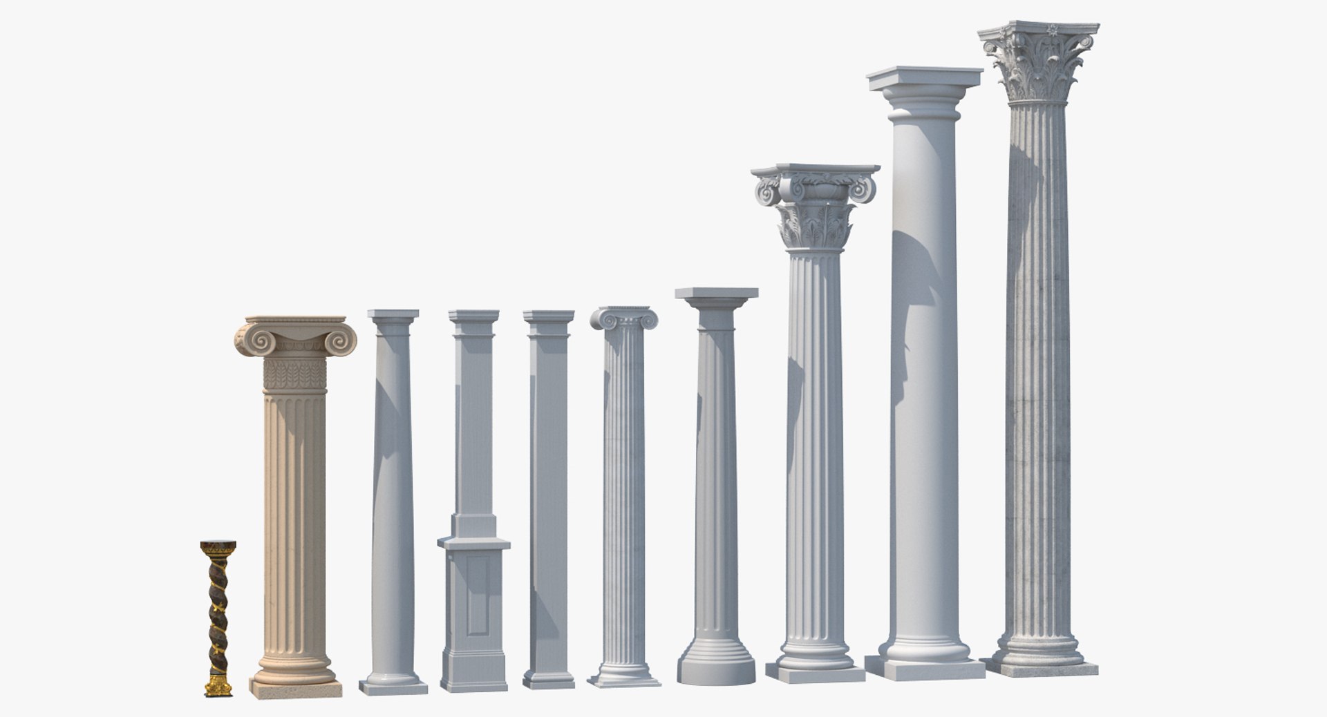 3D columns 4 model | 1143928 | TurboSquid