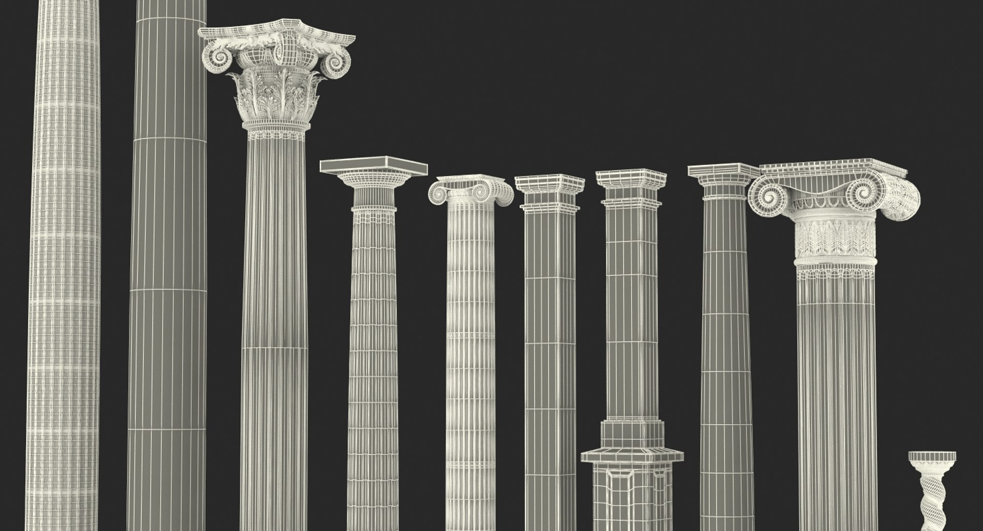 3D columns 4 model | 1143928 | TurboSquid