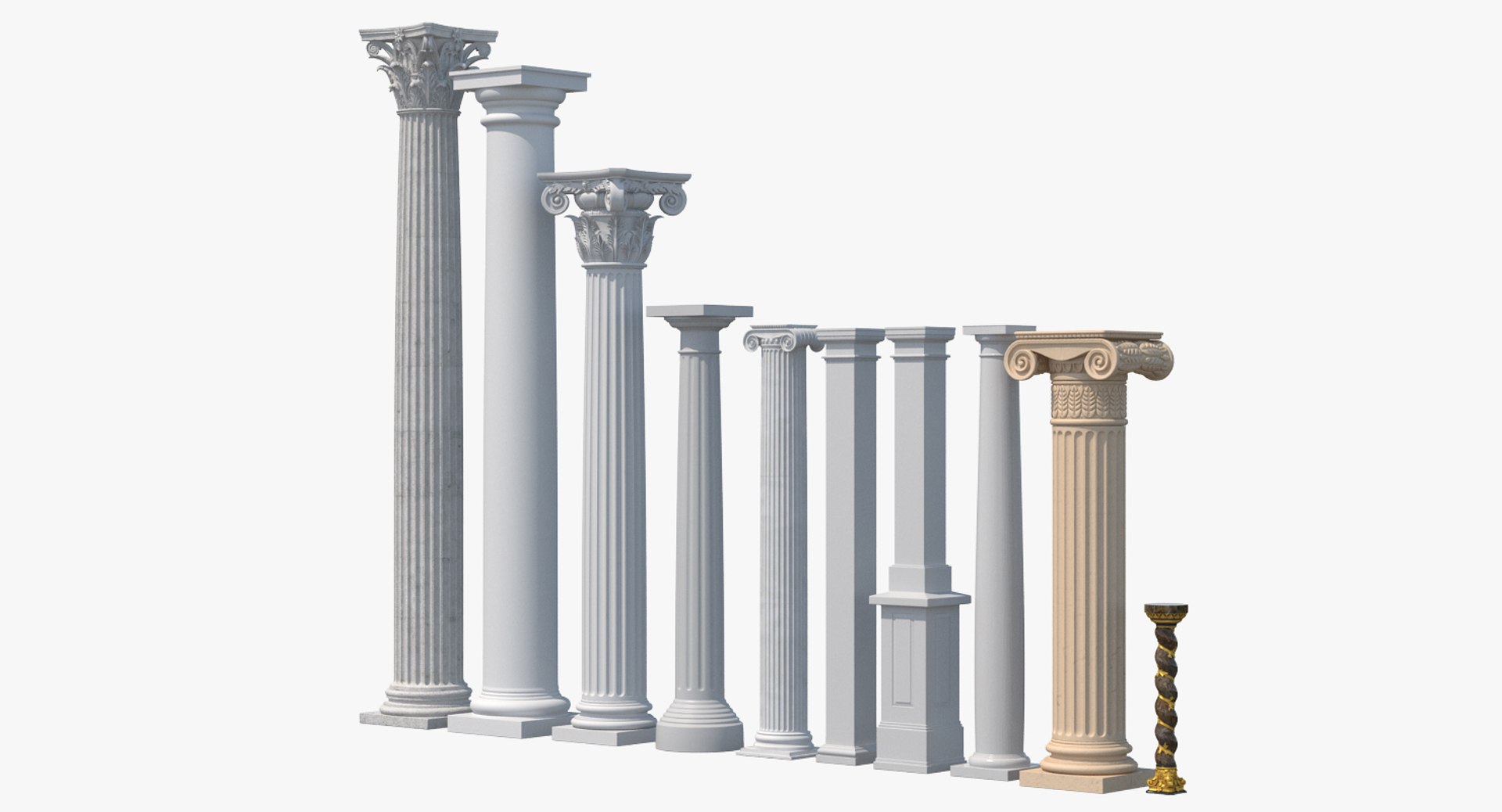3D columns 4 model | 1143928 | TurboSquid