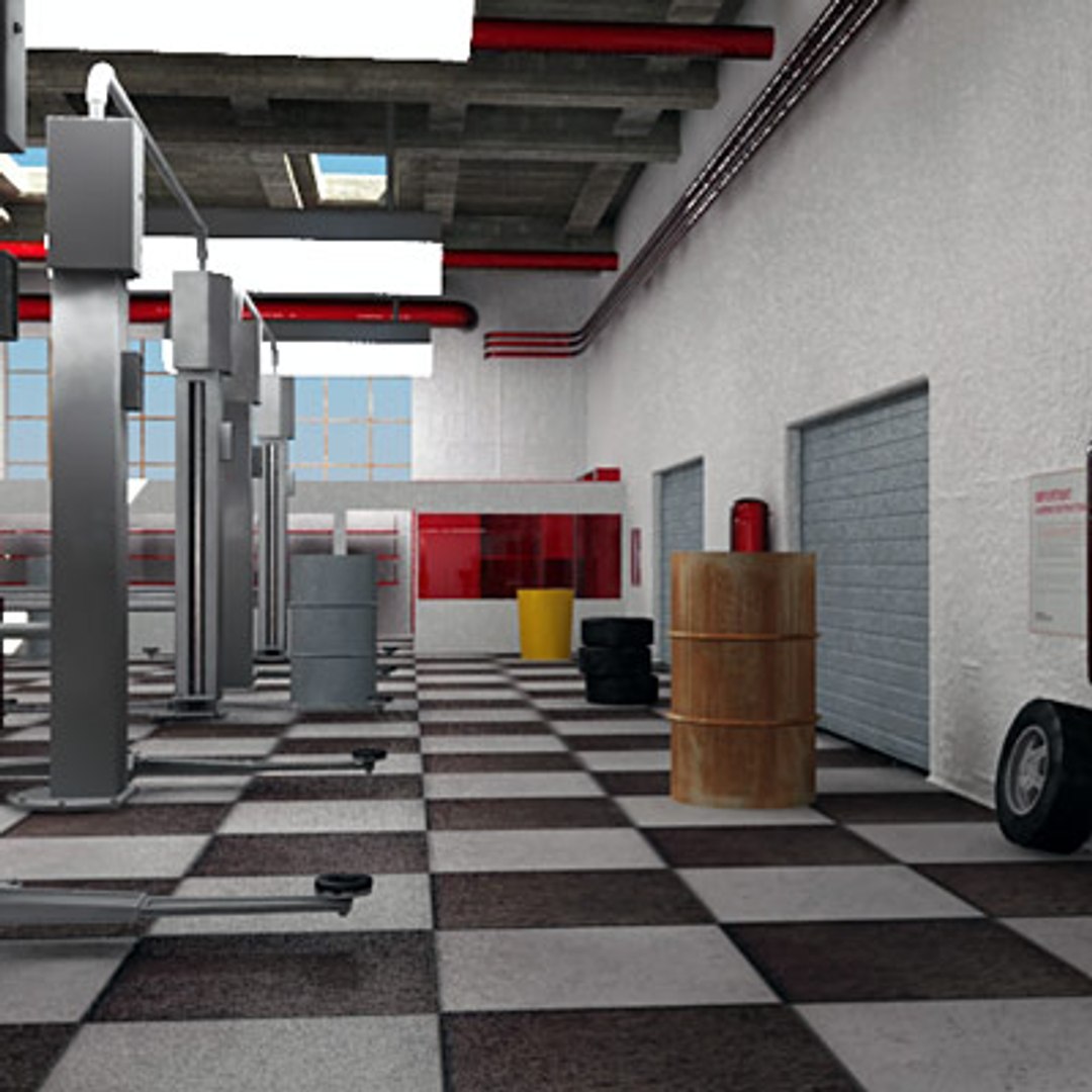car service station 3d model