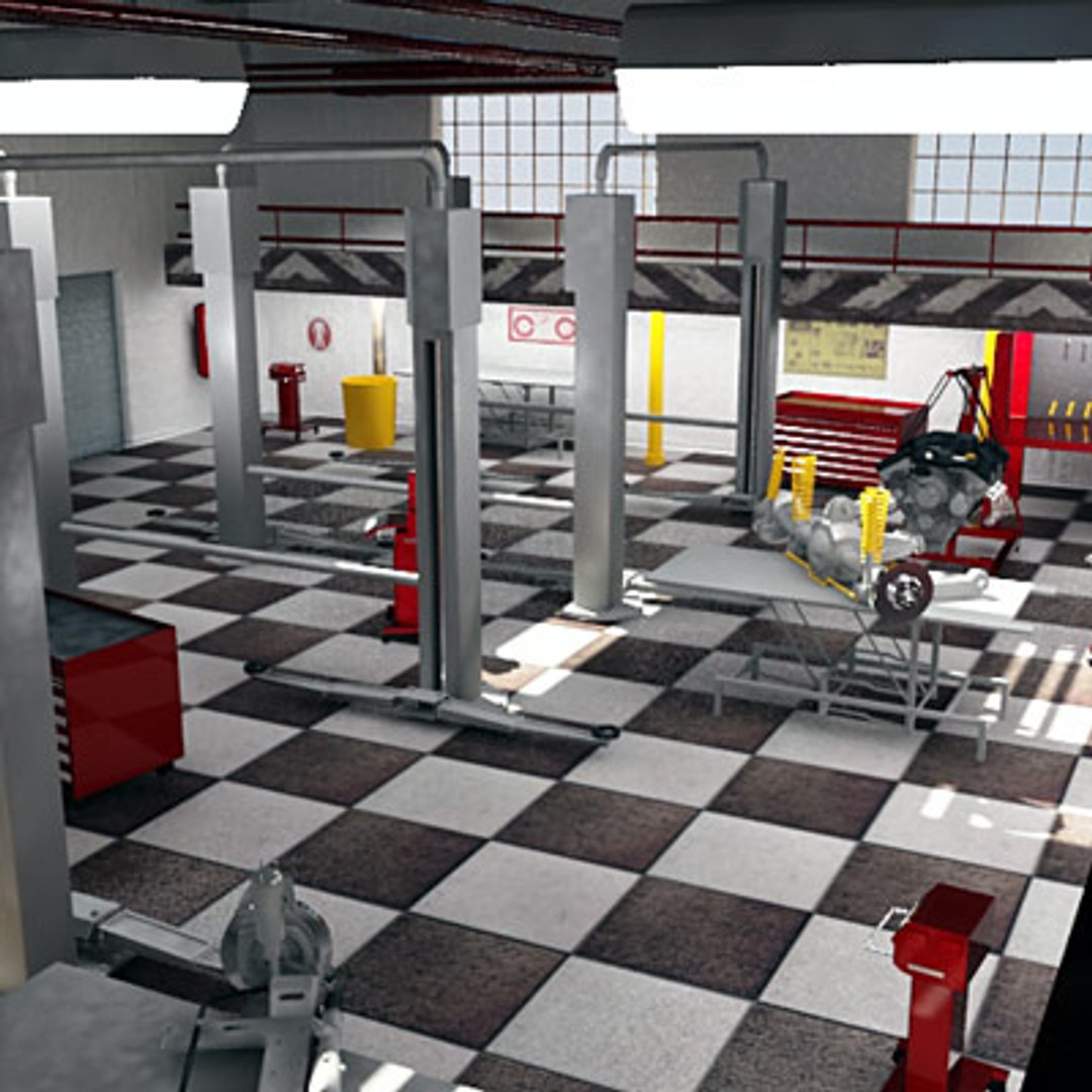 car service station 3d model