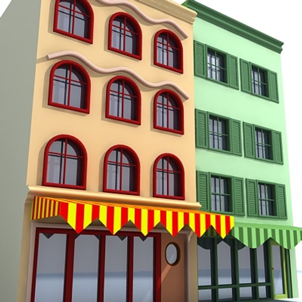 maya cartoon building