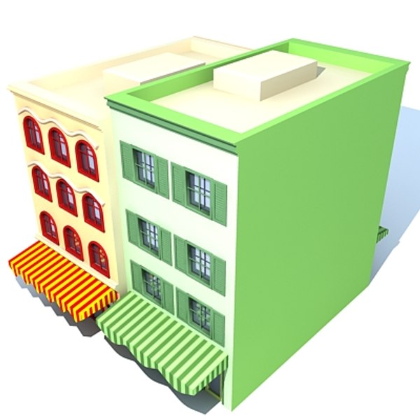 maya cartoon building