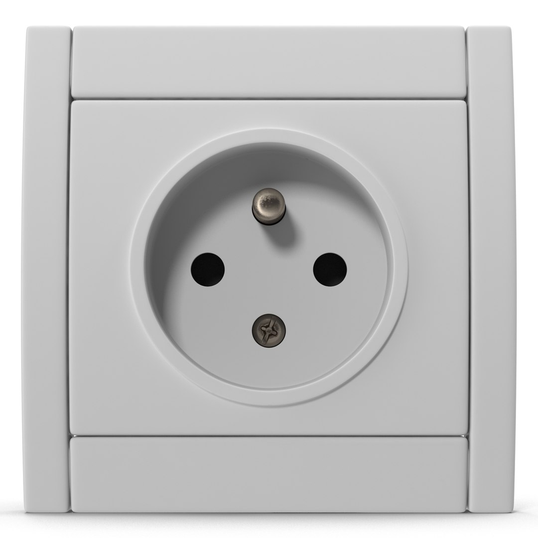 3d Model Of European Electrical Outlet Generic