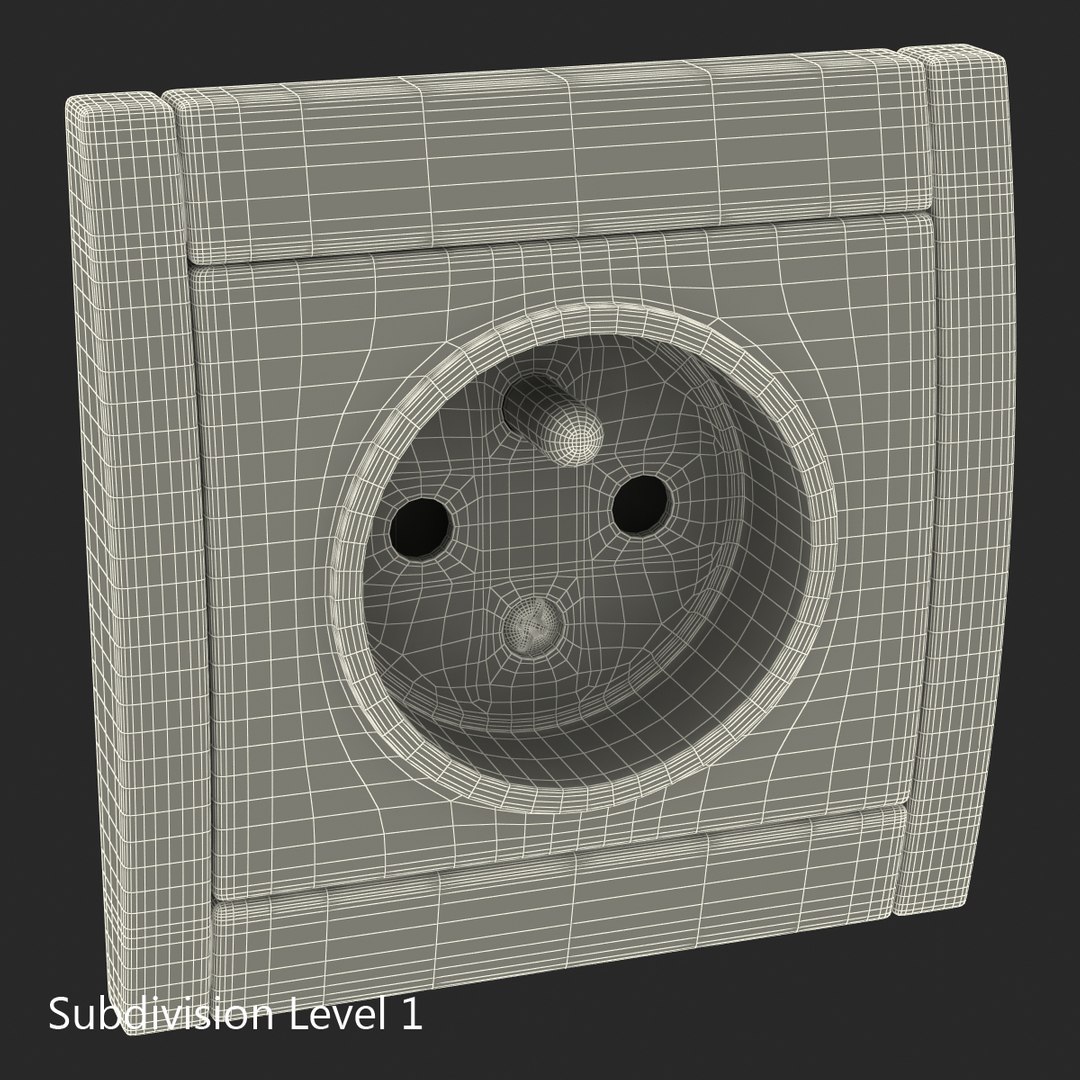 3d Model Of European Electrical Outlet Generic