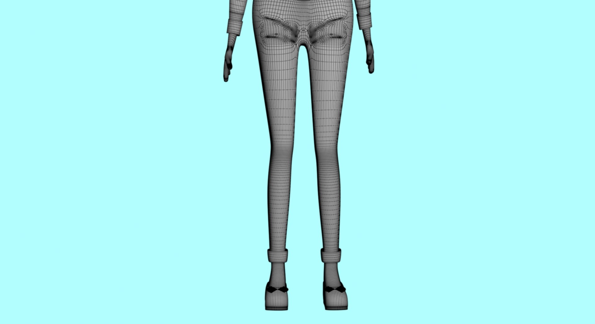 Cartoon girl wear jeans rigged 3D - TurboSquid 2180311