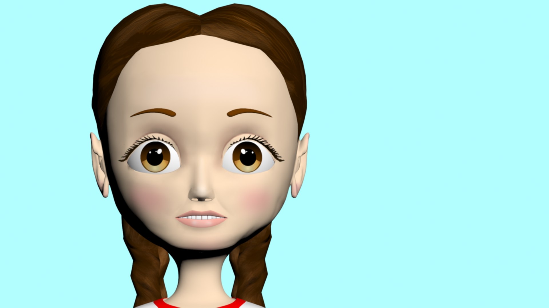 Cartoon girl wear jeans rigged 3D - TurboSquid 2180311