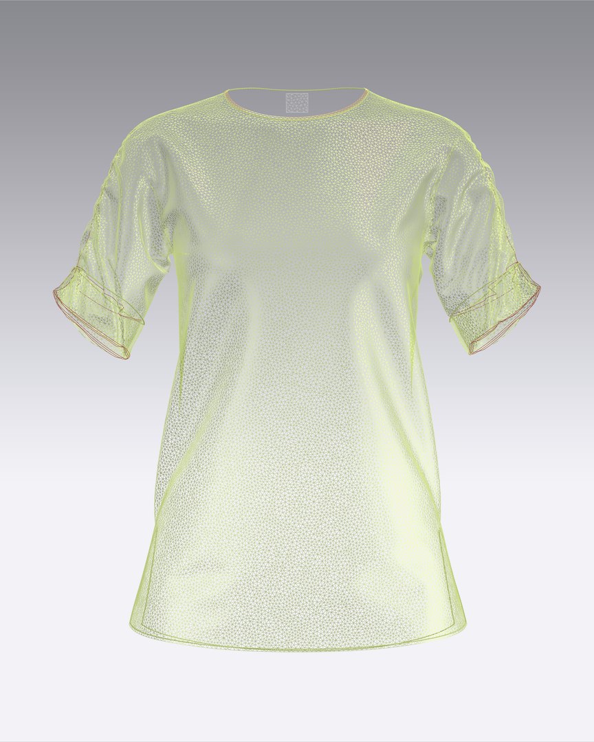 3D Model Girls-oversized Woven Tee With Roll Sleeve In Tops ...