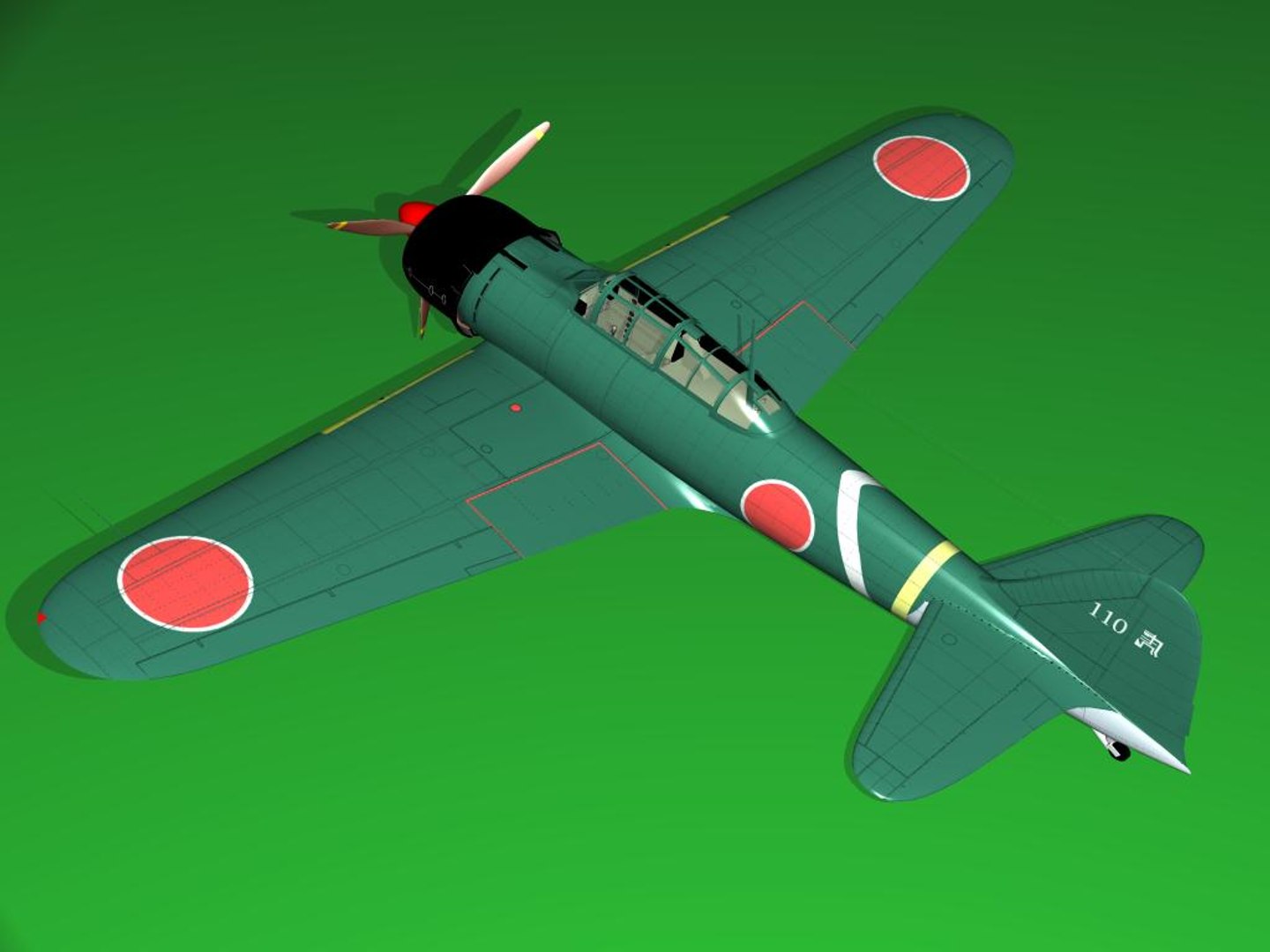 A6m2 Zero 3d Model