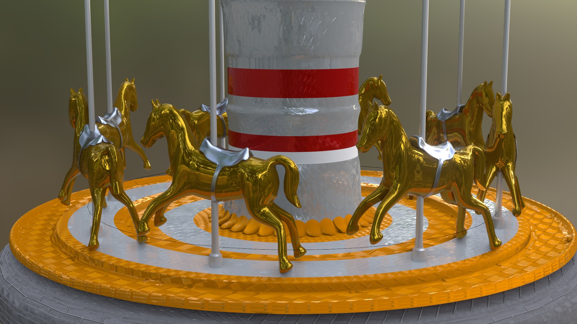 3D Model Carousel Roundabout Fair Carnival - TurboSquid 1969567