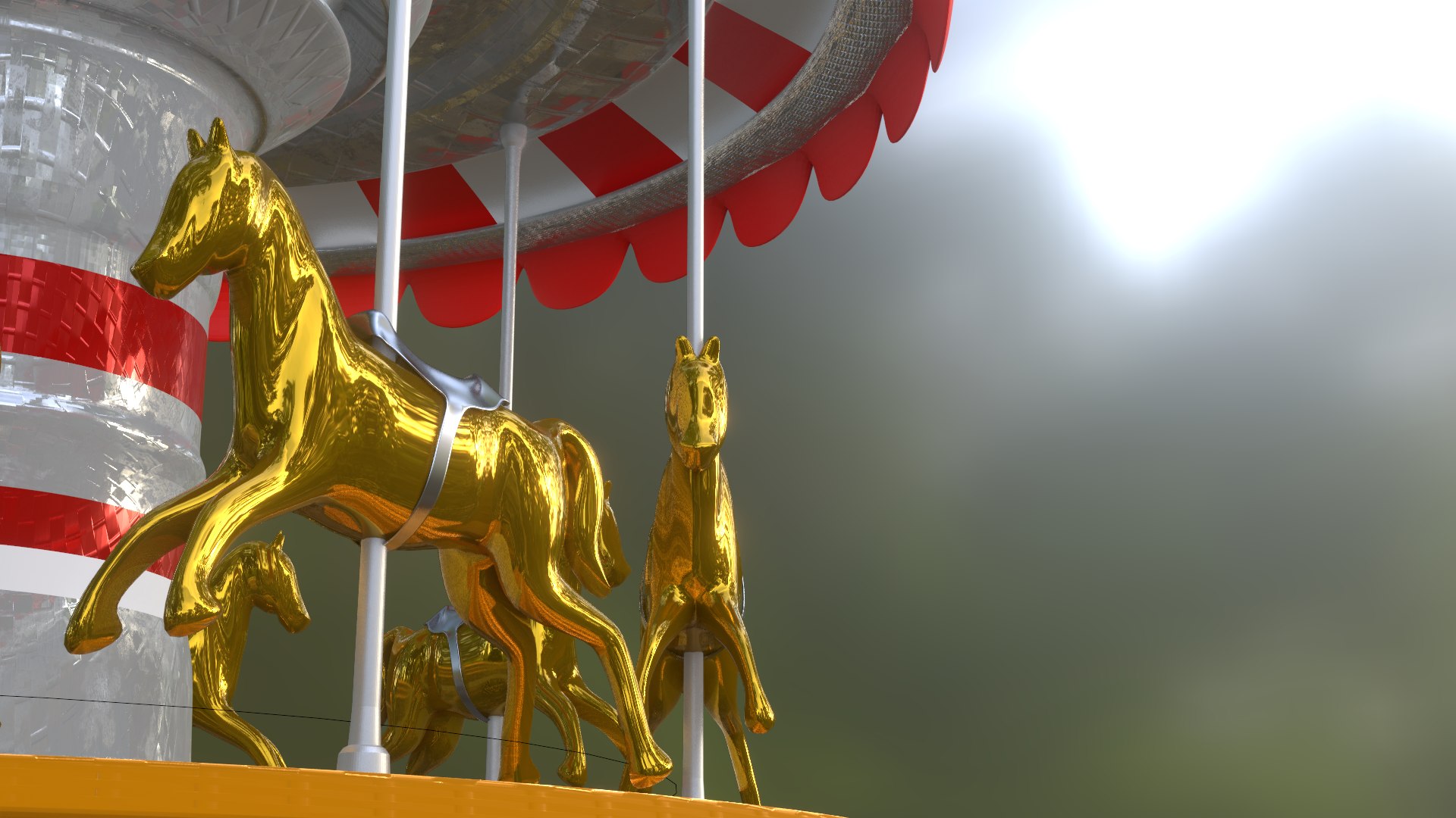 3D Model Carousel Roundabout Fair Carnival - TurboSquid 1969567