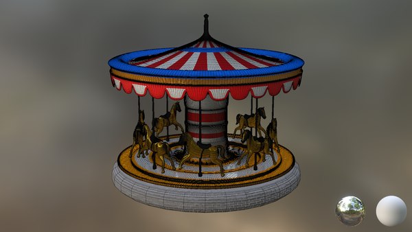 3D model Carousel Roundabout Fair Carnival - TurboSquid 1969567