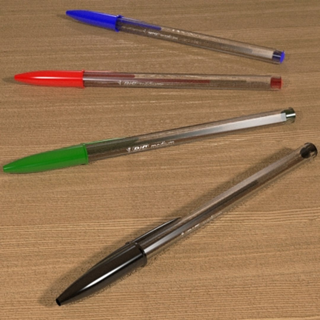 3d Bic Biro Pen Model