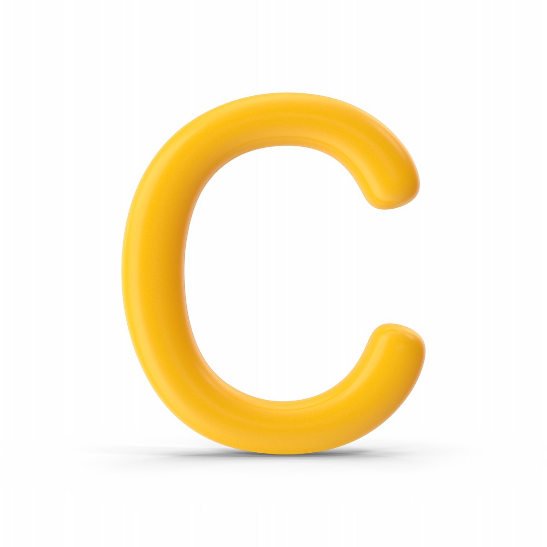 Letter C Orange 3D Model - TurboSquid 1865755